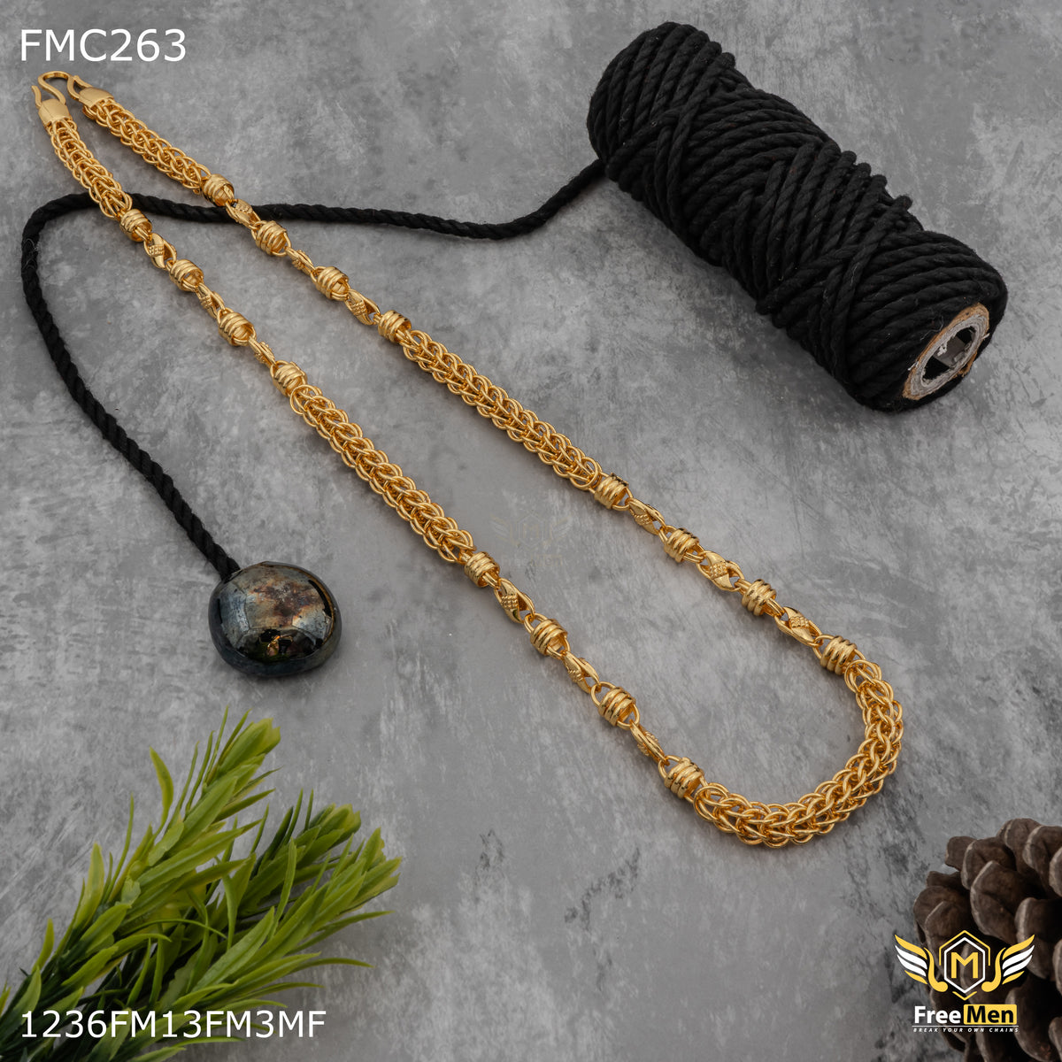 Freemen Indo leaf spring golden chain For Men - FMC263 – Freemen®