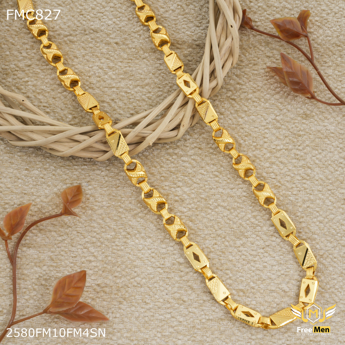Freemen Dimond cut Nawabi with Lotus Chain for Man - FMC827 – Freemen®