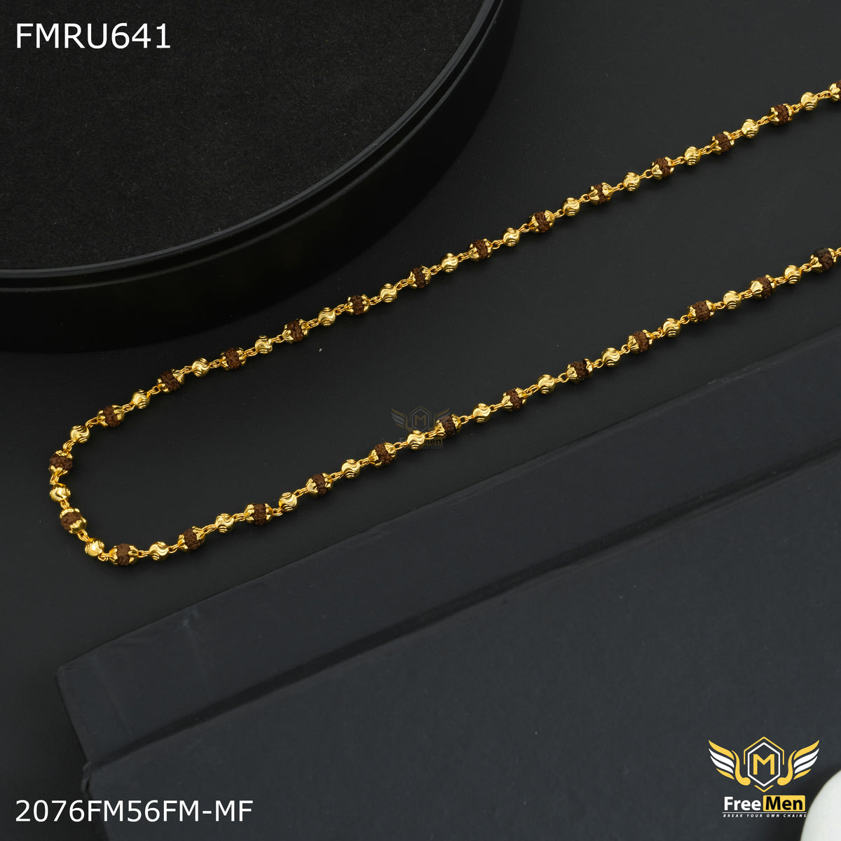 Freemen Small Rudraksha with designer ball mala-FMRU641 – Freemen®