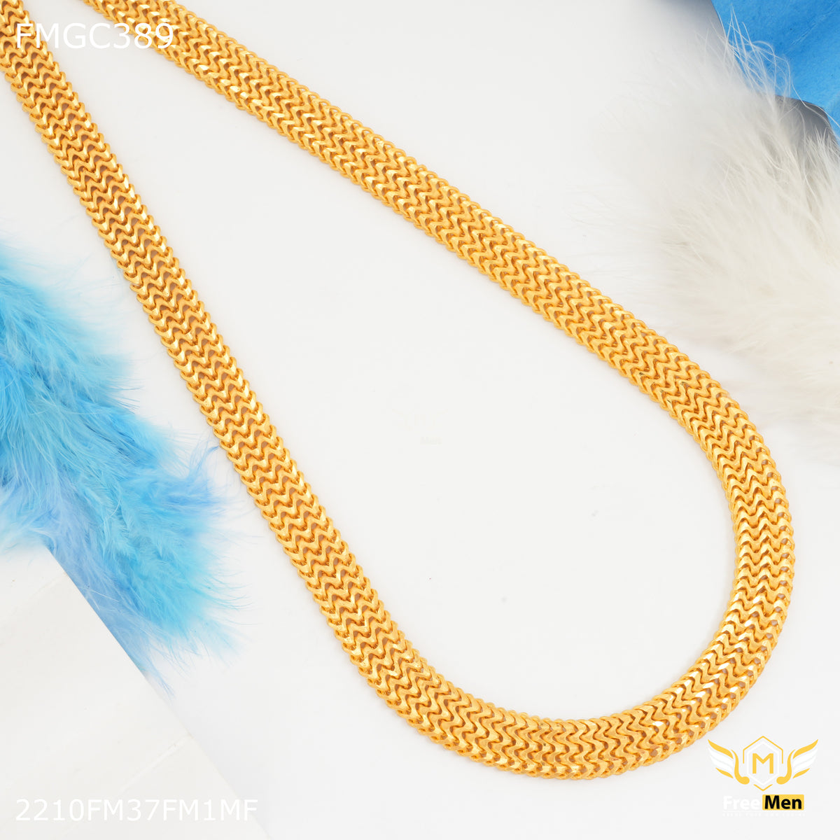 Freemen Two line Broad Milan gold plated Chain Design - FMGC389 – Freemen®