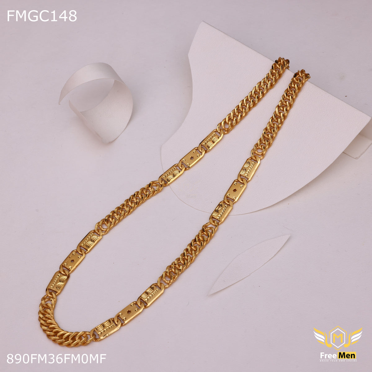 Freemen Gold Plated Star Biscuit Chain for Men - FMGC148 – Freemen®