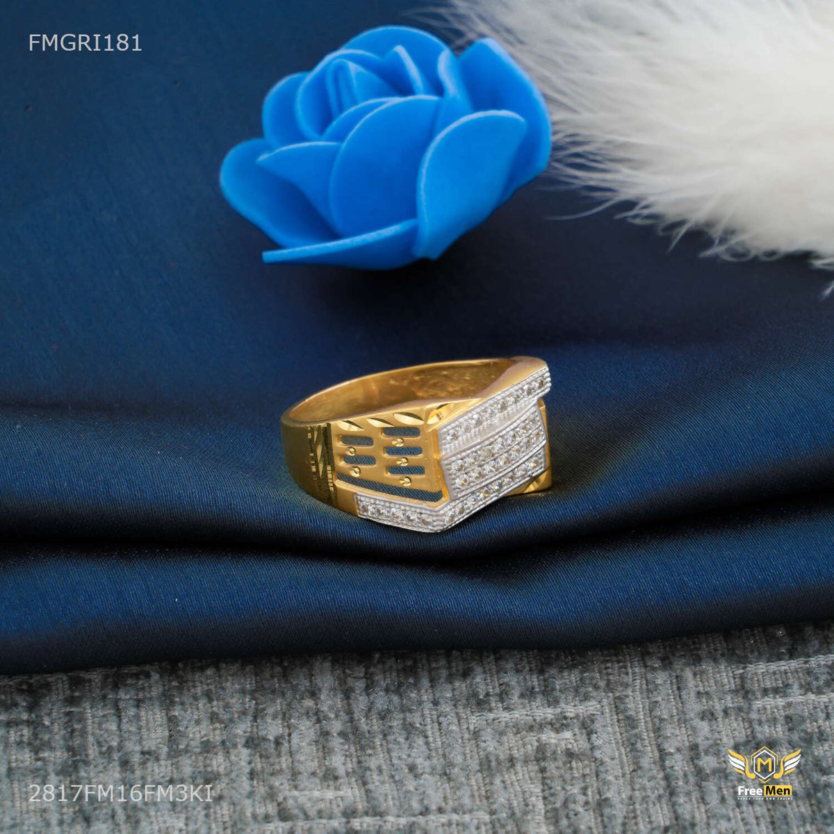 AD Lining 1gm Gold plated ring design for men - FMGRI181 – Freemen®