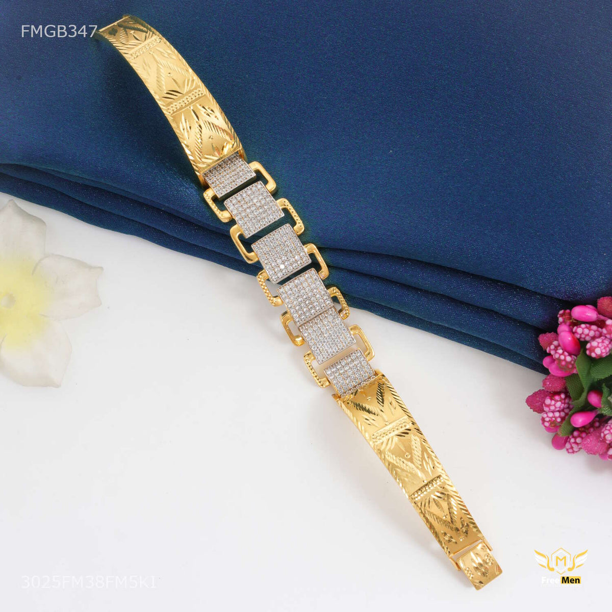 Designer AD Box to Box Gold Plated Bracelet for Men - FMGB347 – Freemen®