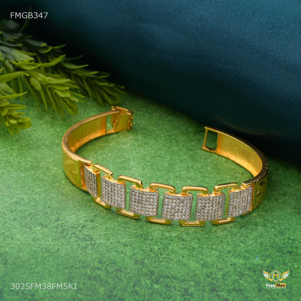 Designer AD Box to Box Gold Plated Bracelet for Men - FMGB347 – Freemen®