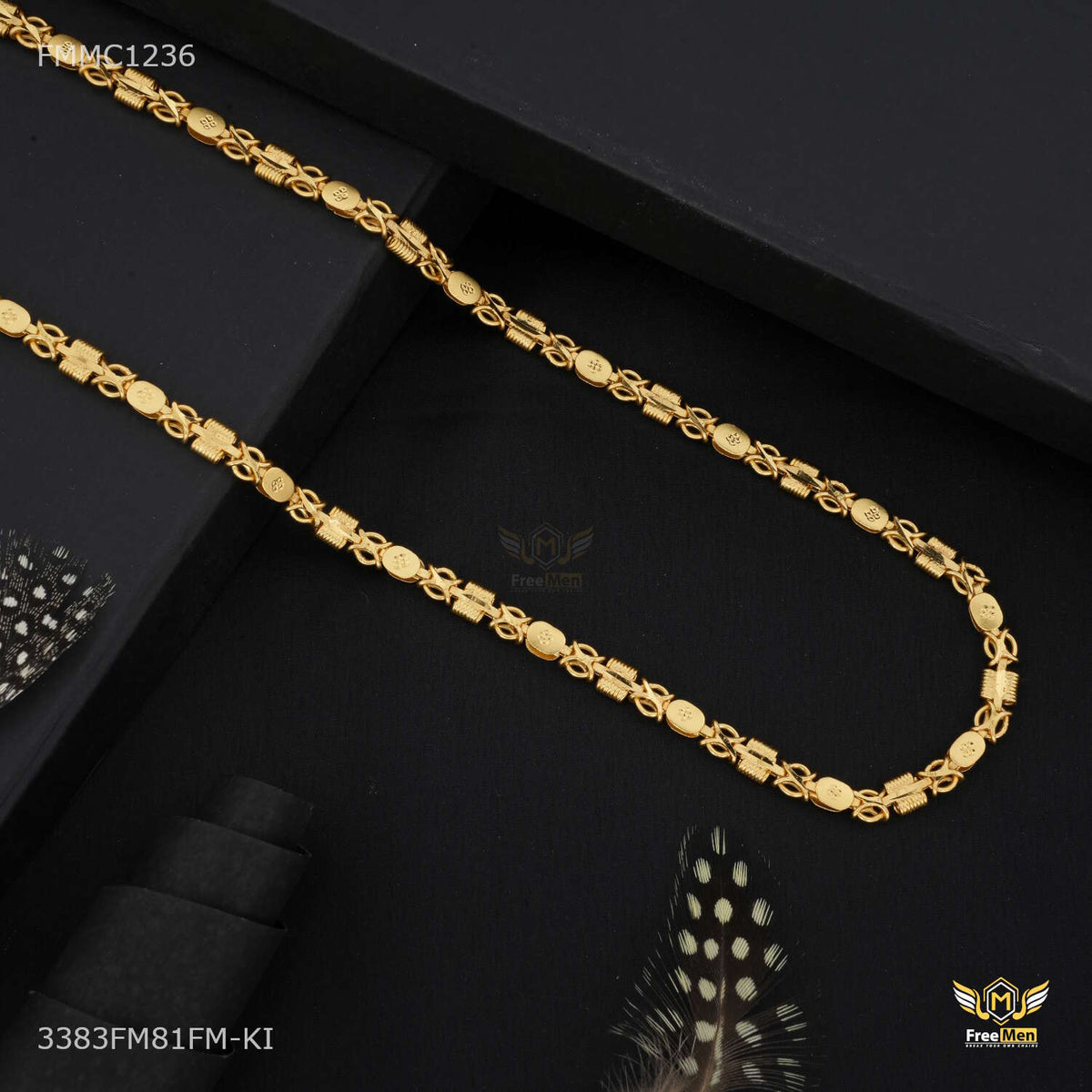 Designer Mix Dual Pipe with Owel cut Chain for Man - FMMC1236 – Freemen®