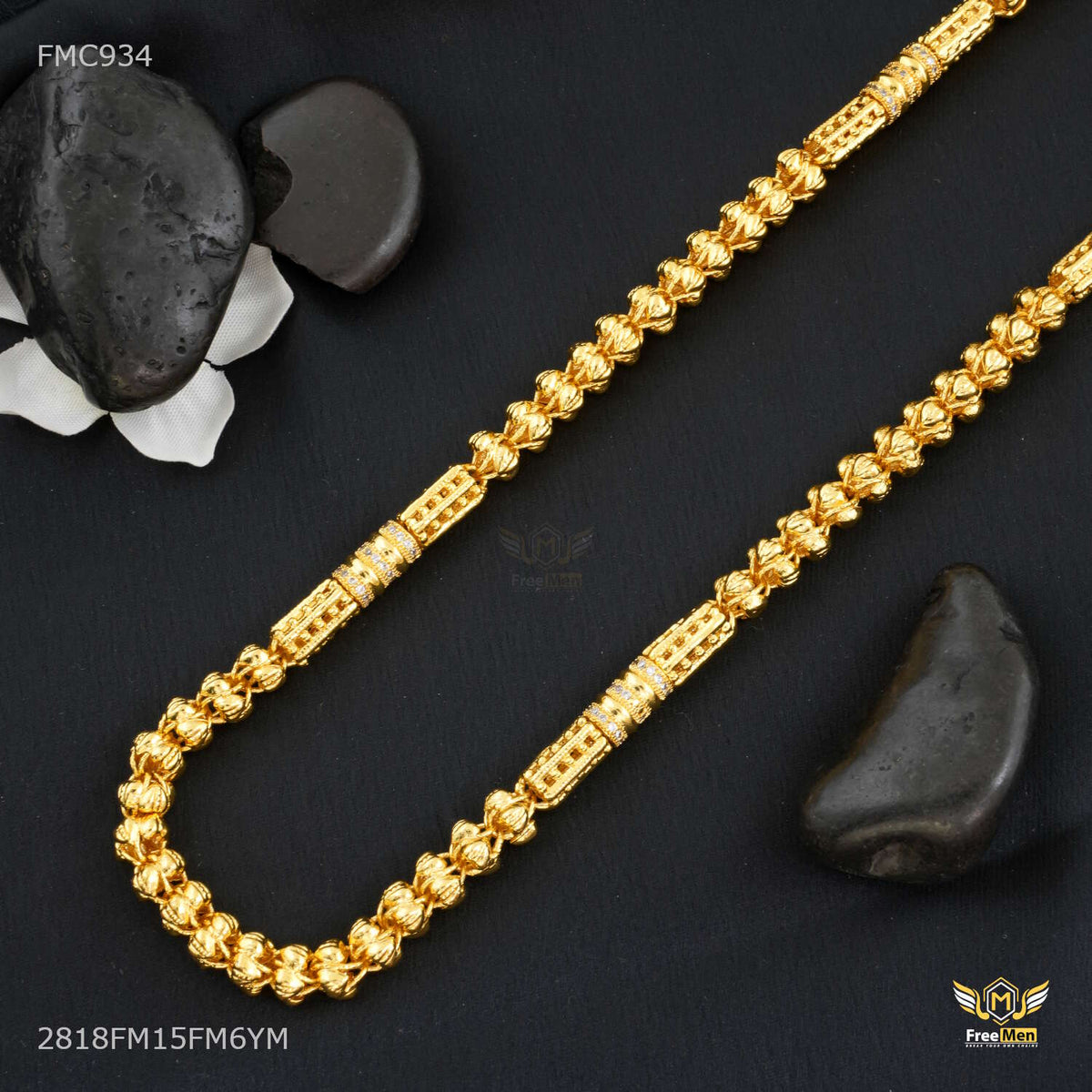 Indo with AD Pipe golden Balls Chain for Man - FMC934 – Freemen®