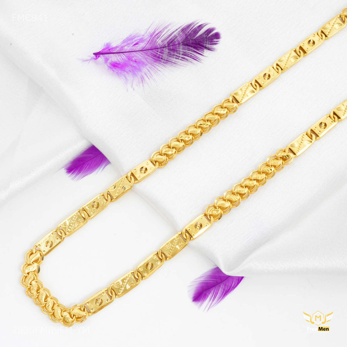 Round Cut Nawabi with Lotus Chain for Man - FMC941 – Freemen®