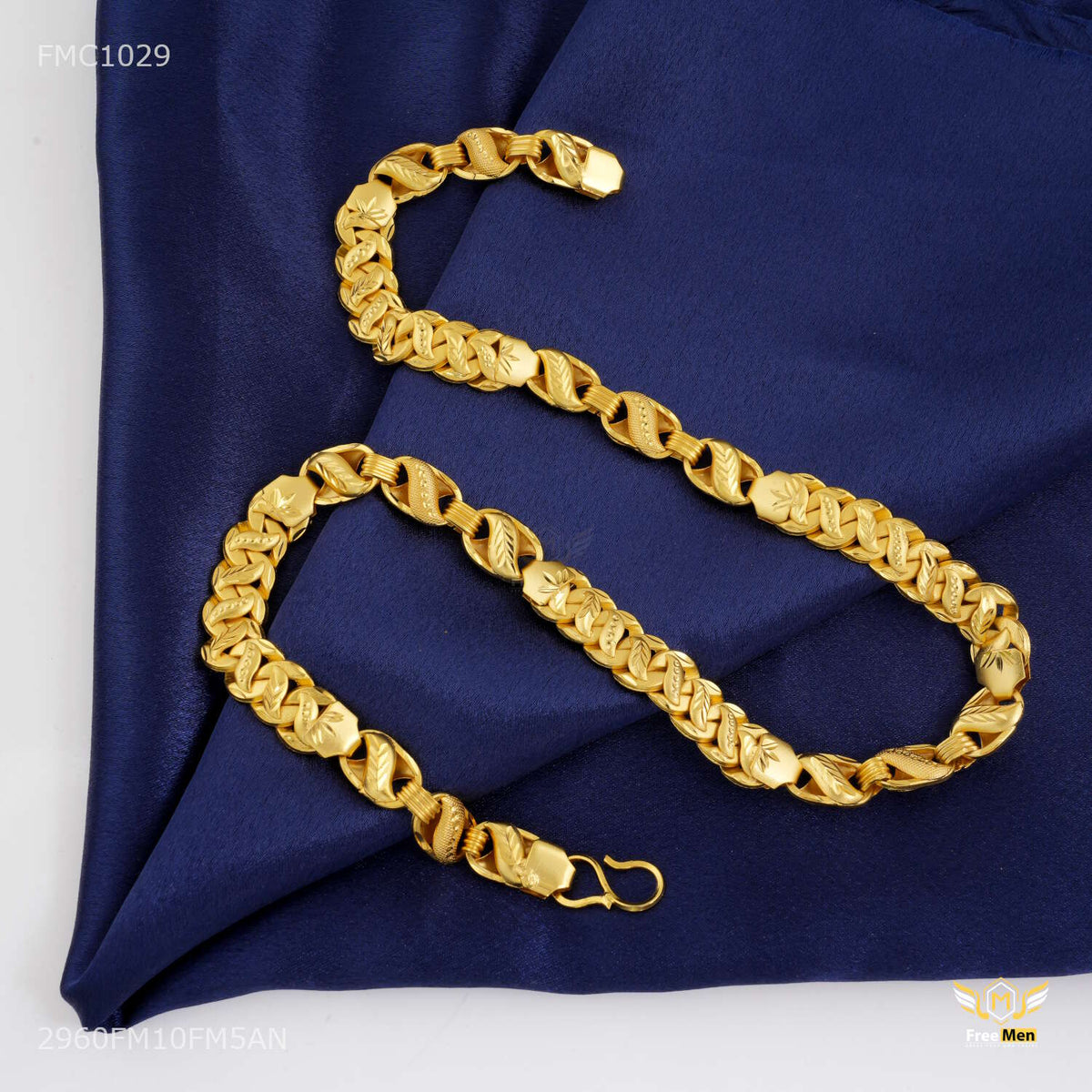 Round cut Pokel with Lotus Leaf Chain for Man - FMC1029 – Freemen®