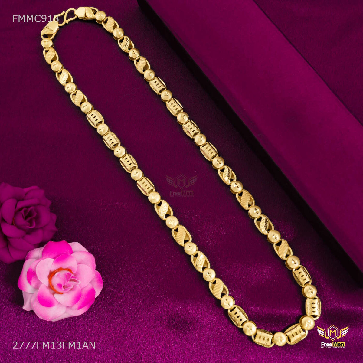 Round with C cut Lotus Chain for Man - FMMC918 – Freemen®