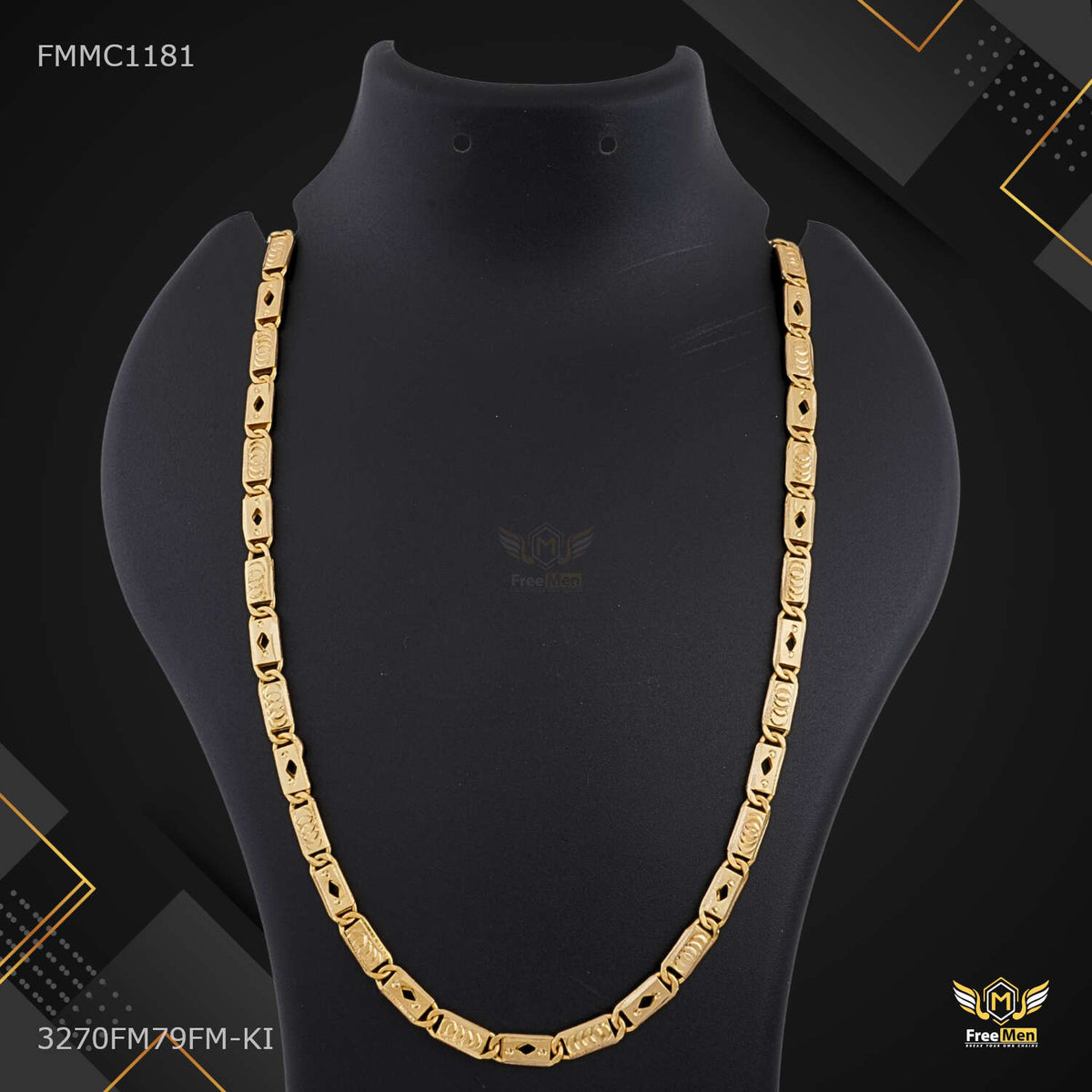 Shini with Mini Dimond cut Nawabi Chain for Man - FMMC1181 – Freemen®