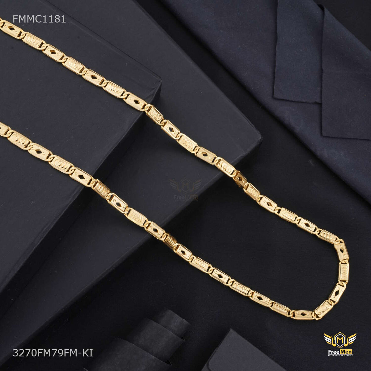 Shini with Mini Dimond cut Nawabi Chain for Man - FMMC1181 – Freemen®