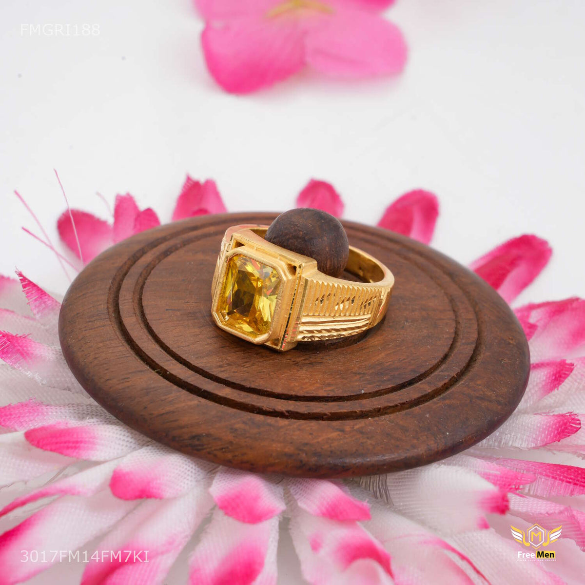 Squar box with Yellow AD ring design for men - FMGRI188 – Freemen®