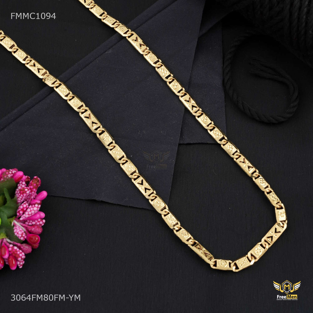 Three by Three Dual Arrow Nawabi chain for Man - FMMC1094 – Freemen®