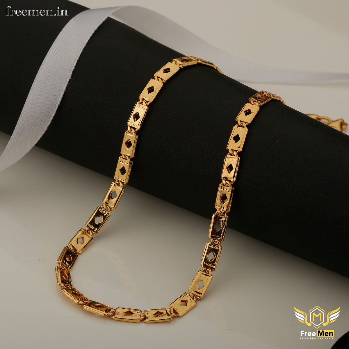 Freemen Chhokdi biscuit design Golden Chain for Men - FM046 – Freemen®