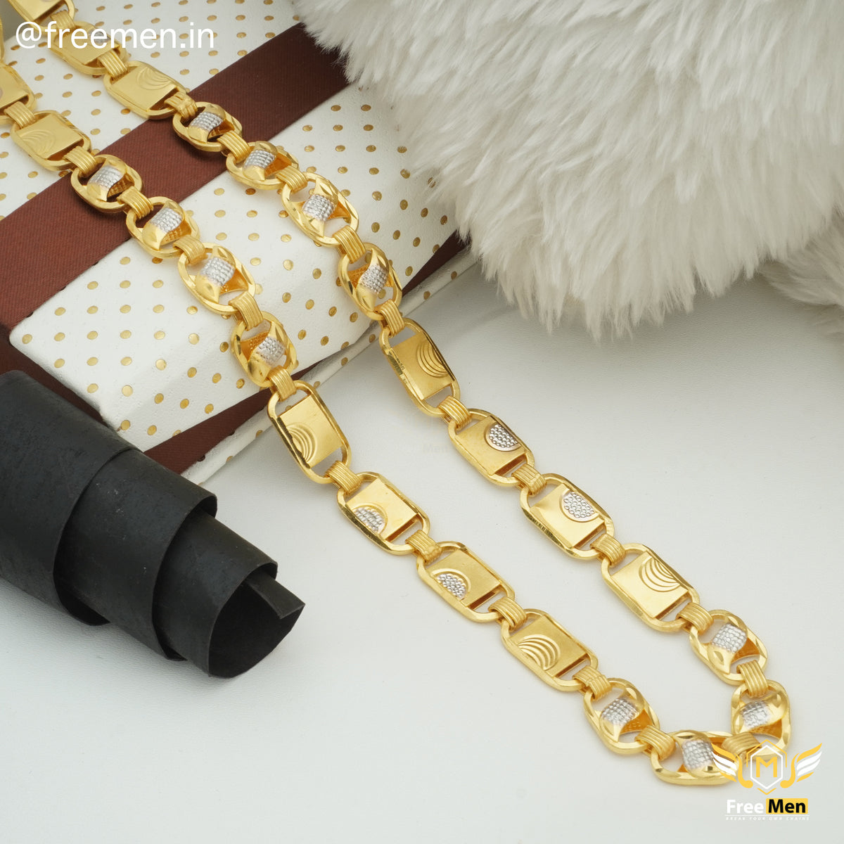 Freemen Heavy Stylish Koli Nawabi Gold Plated chain - FMGC01 – Freemen®