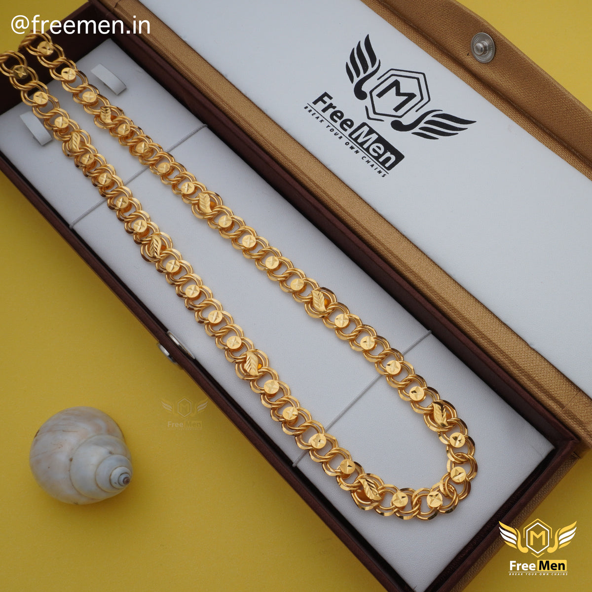 Freemen Ring Round Gold Plated Heavy Chain - FM204 – Freemen®