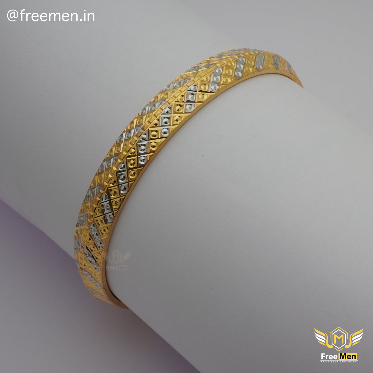 Freemen Gold Plated Aro Line Artisanal Design Kada For Men - FM207 ...