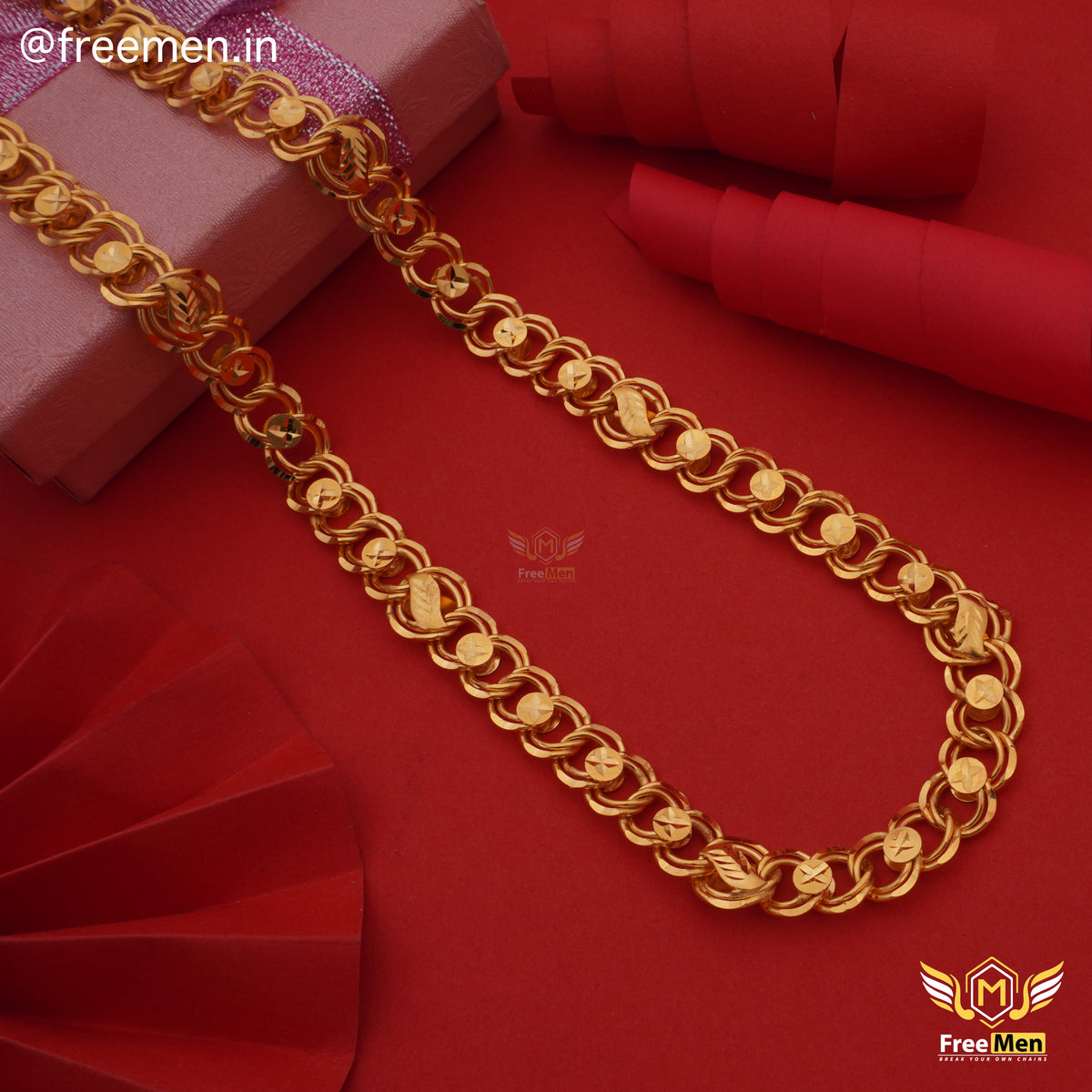 Freemen Ring Round Gold Plated Heavy Chain - FM204 – Freemen®